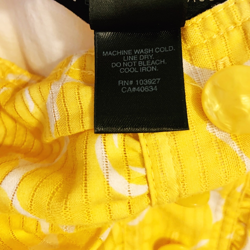 Marc Jacobs Yellow & Ivory Shirred Tank Top/Cami M - Gem